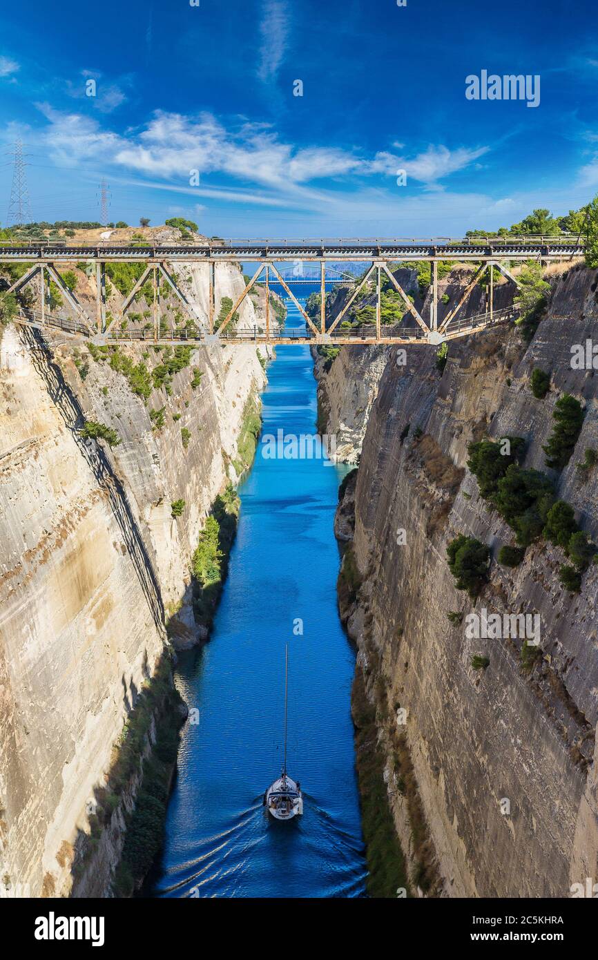 Aerial ship corinth canal hi-res stock photography and images - Alamy