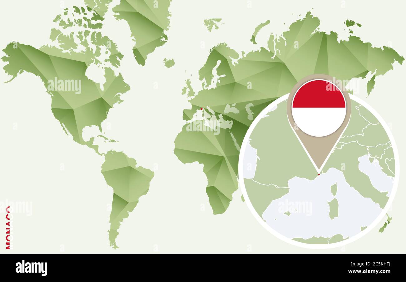 Infographic for Monaco, detailed map of Monaco with flag. Vector Info ...