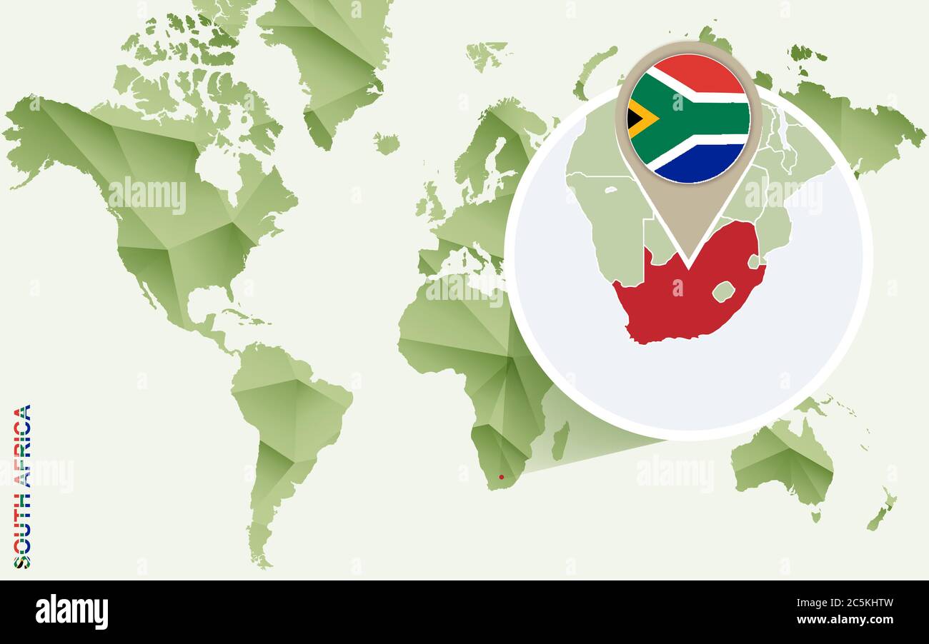 Infographic for South Africa, detailed map of RSA with flag. Vector ...