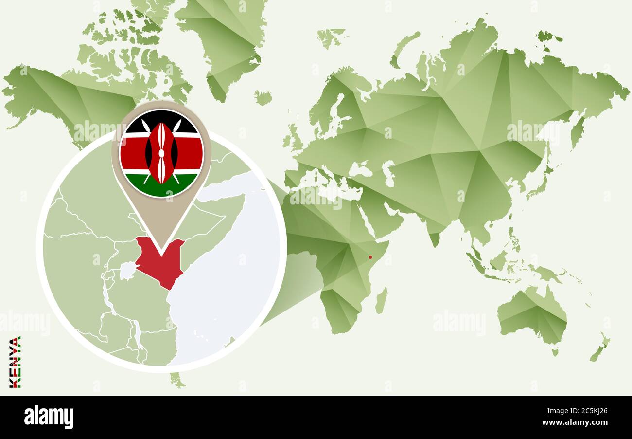 Infographic for Kenya, detailed map of Kenya with flag. Vector Info ...