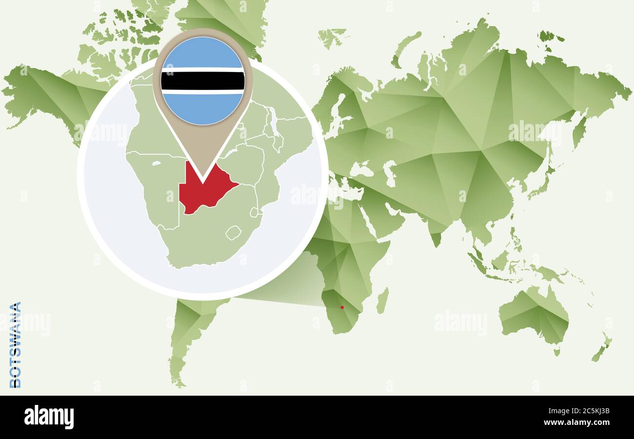 Infographic for Botswana, detailed map of Botswana with flag. Vector ...