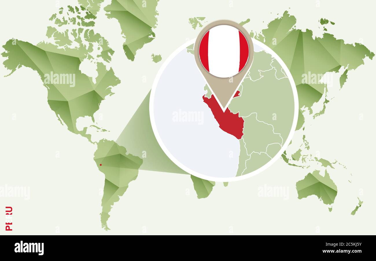 Infographic for Peru, detailed map of Peru with flag. Vector Info ...