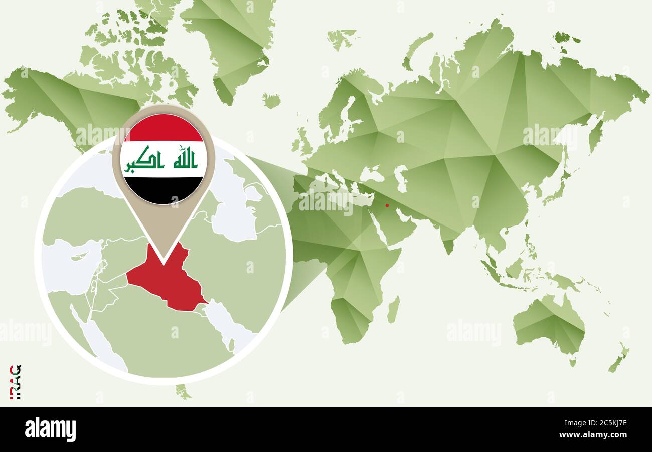Infographic for Iraq, detailed map of Iraq with flag. Vector Info ...