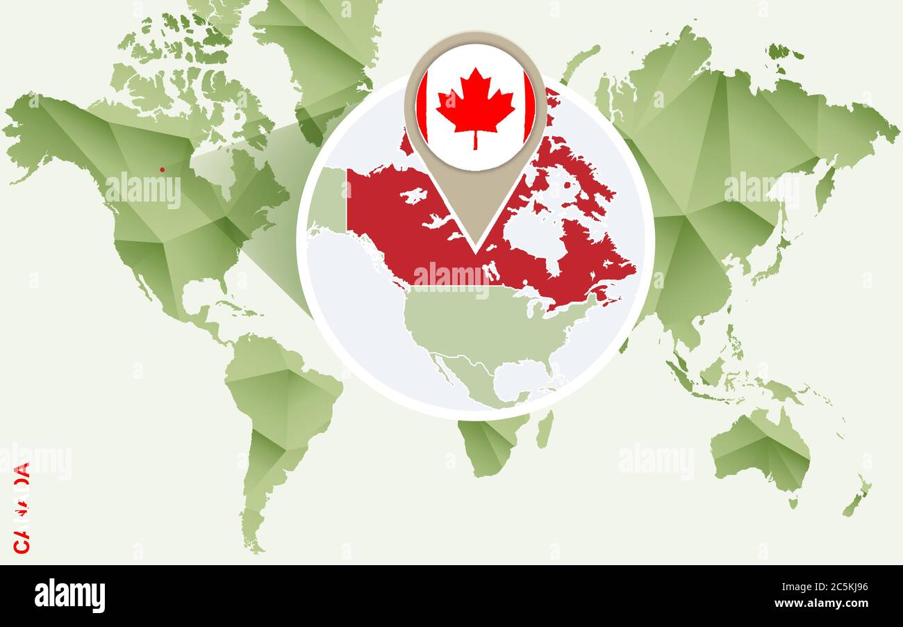 Infographic for Canada, detailed map of Canada with flag. Vector Info ...