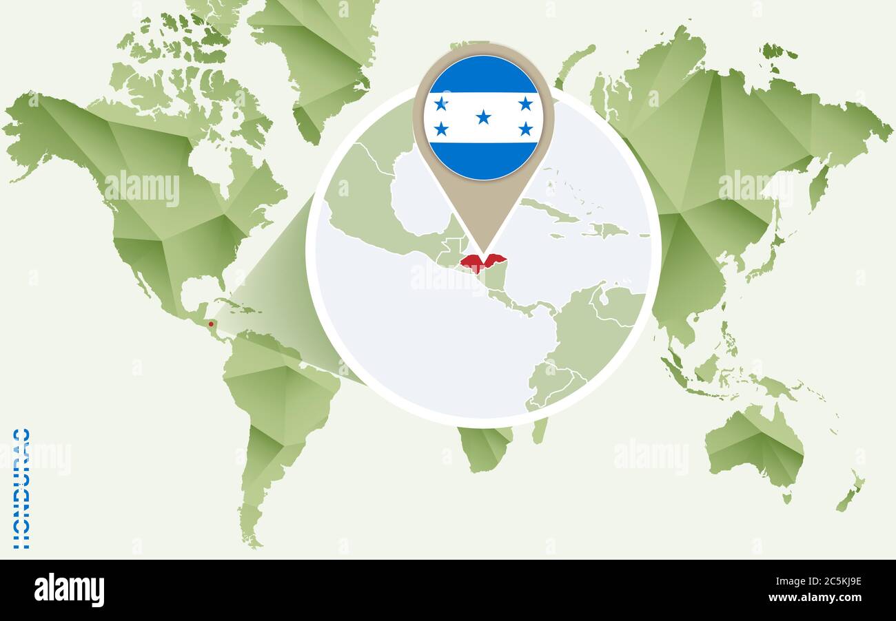 Infographic for Honduras, detailed map of Honduras with flag. Vector ...