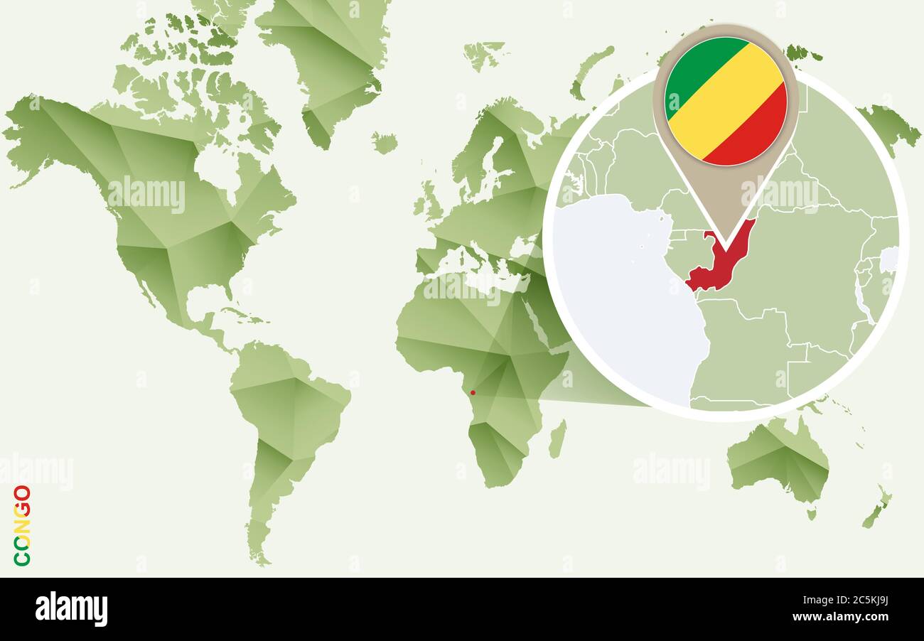 Infographic for Congo, detailed map of Congo with flag. Vector Info ...