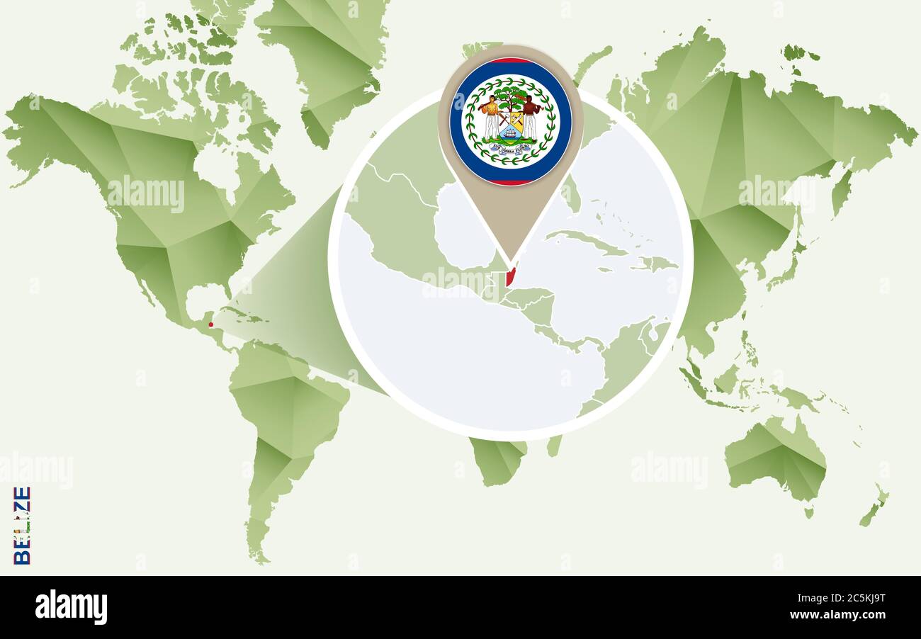 Infographic for Belize, detailed map of Belize with flag. Vector Info ...