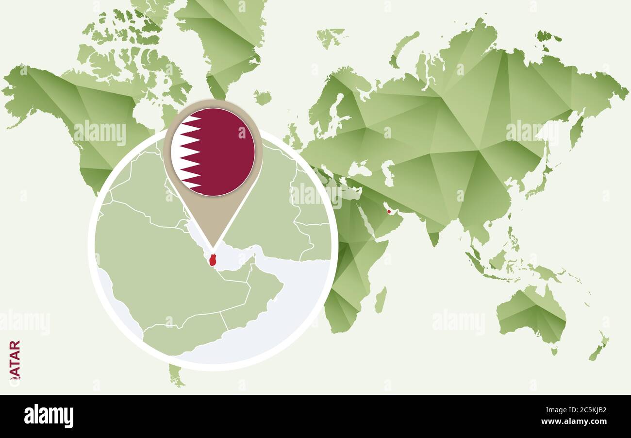Infographic for Qatar, detailed map of Qatar with flag. Vector Info ...