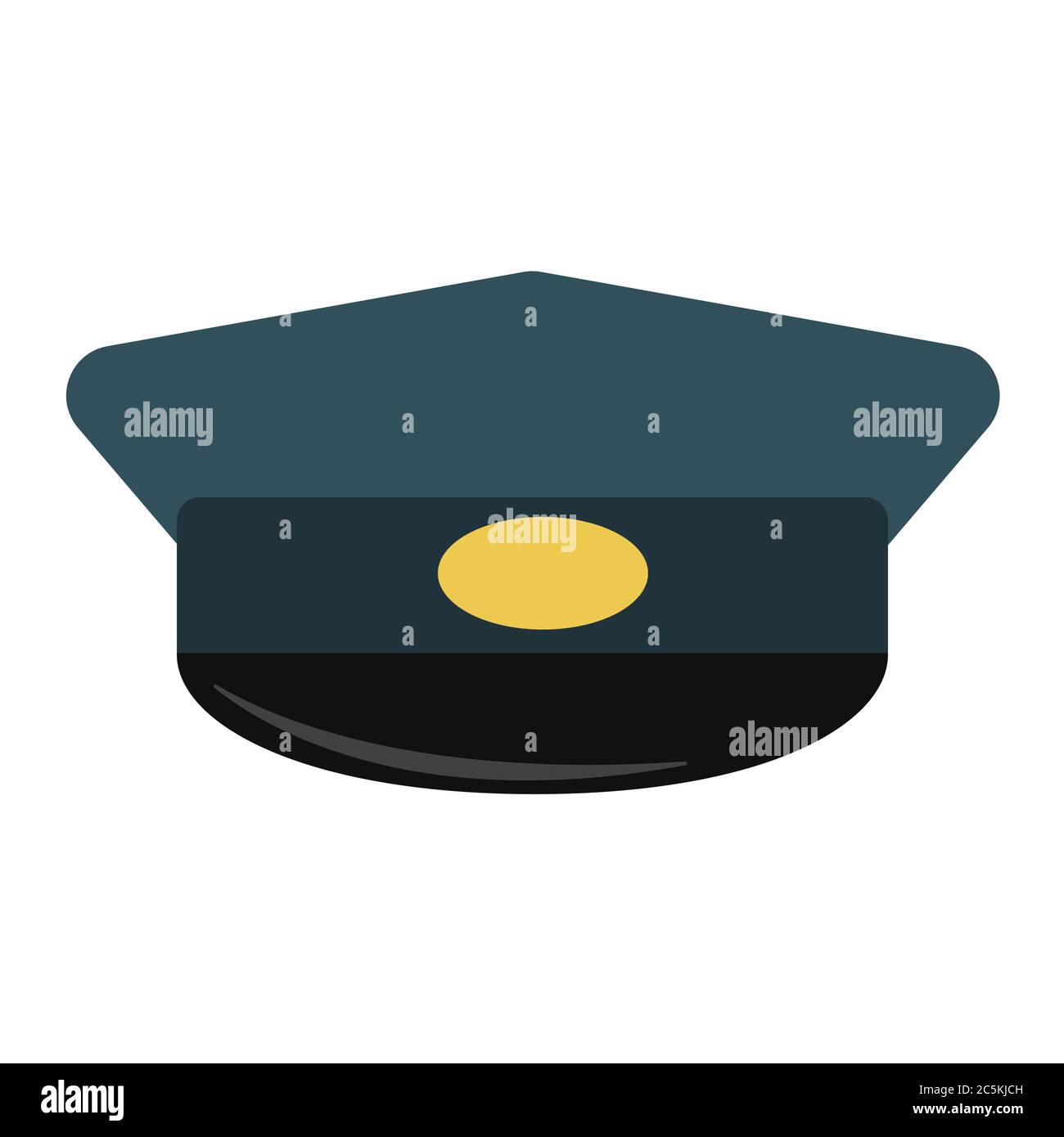 Police Cap on white background. Vector illustration in trendy flat ...