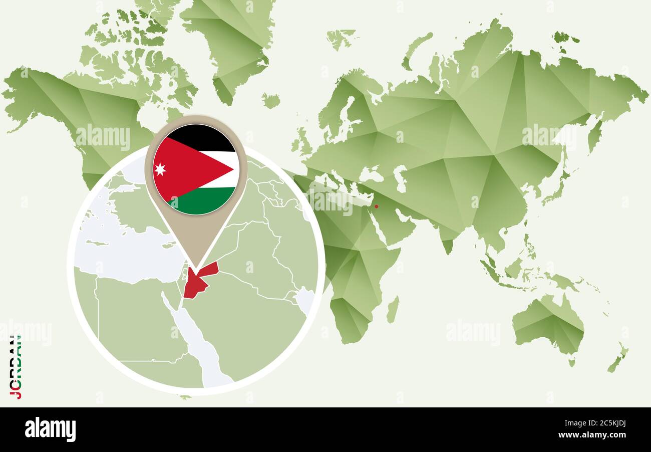 Infographic for Jordan, detailed map of Jordan with flag. Vector Info ...