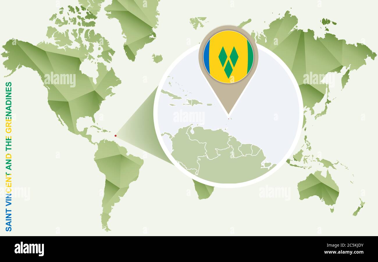 Infographic for Saint Vincent and the Grenadines, detailed map of Saint ...