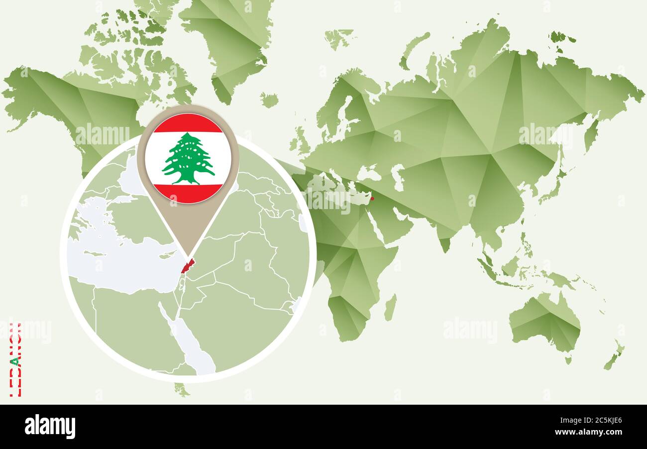 Infographic for Lebanon, detailed map of Lebanon with flag. Vector Info ...