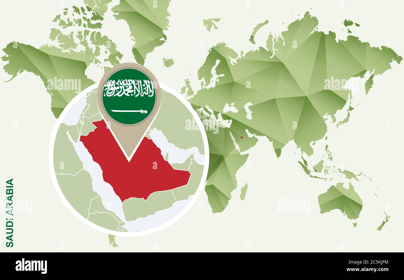 Infographic for Saudi Arabia, detailed map of Saudi Arabia with flag ...