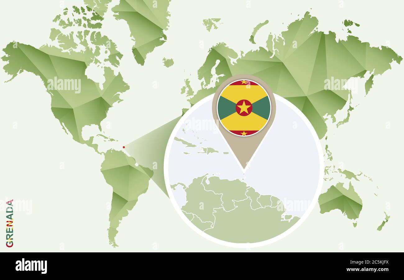 Infographic for Grenada, detailed map of Grenada with flag. Vector Info ...