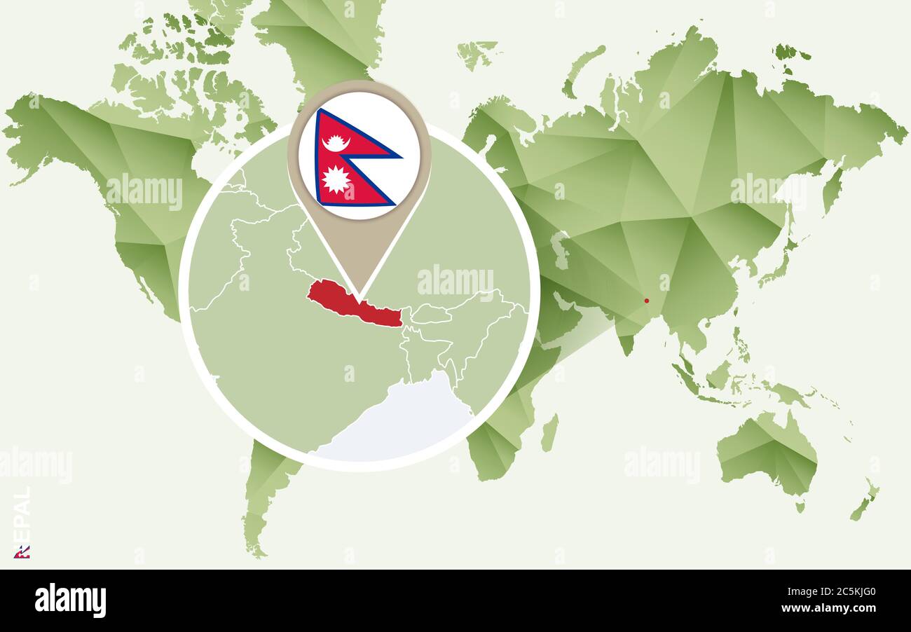 Infographic for Nepal, detailed map of Nepal with flag. Vector Info ...