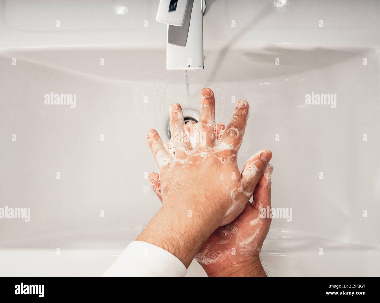 Coronavirus. Proper washing and handling of hands. Liquid antibacterial ...