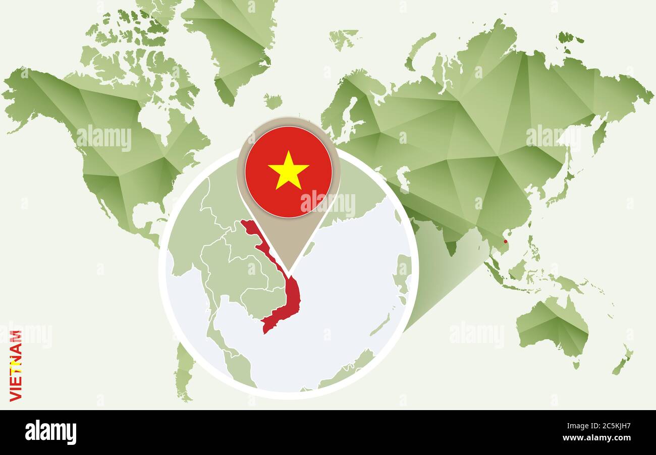 Infographic for Vietnam, detailed map of Vietnam with flag. Vector Info ...