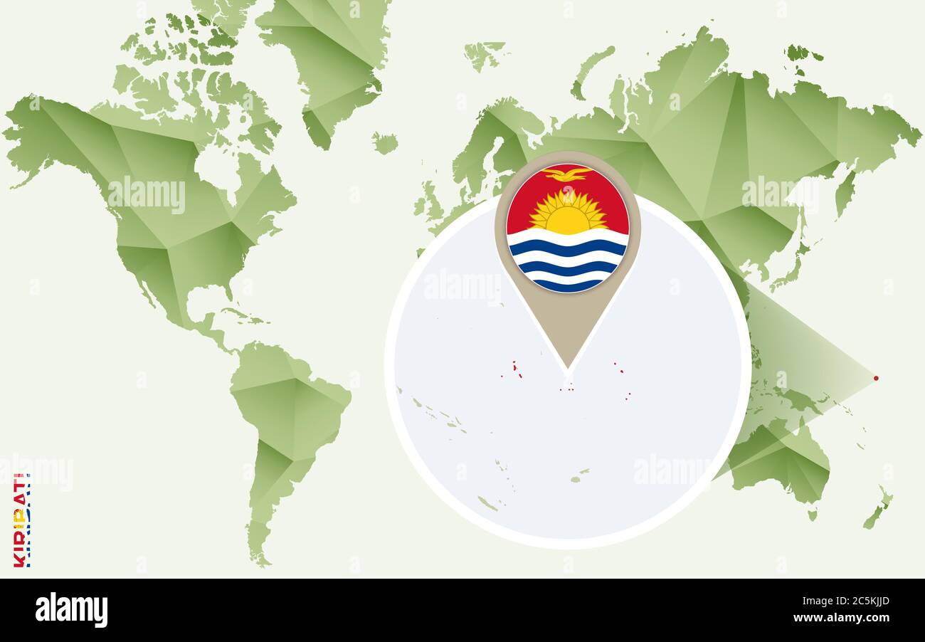 Infographic for Kiribati, detailed map of Kiribati with flag. Vector ...