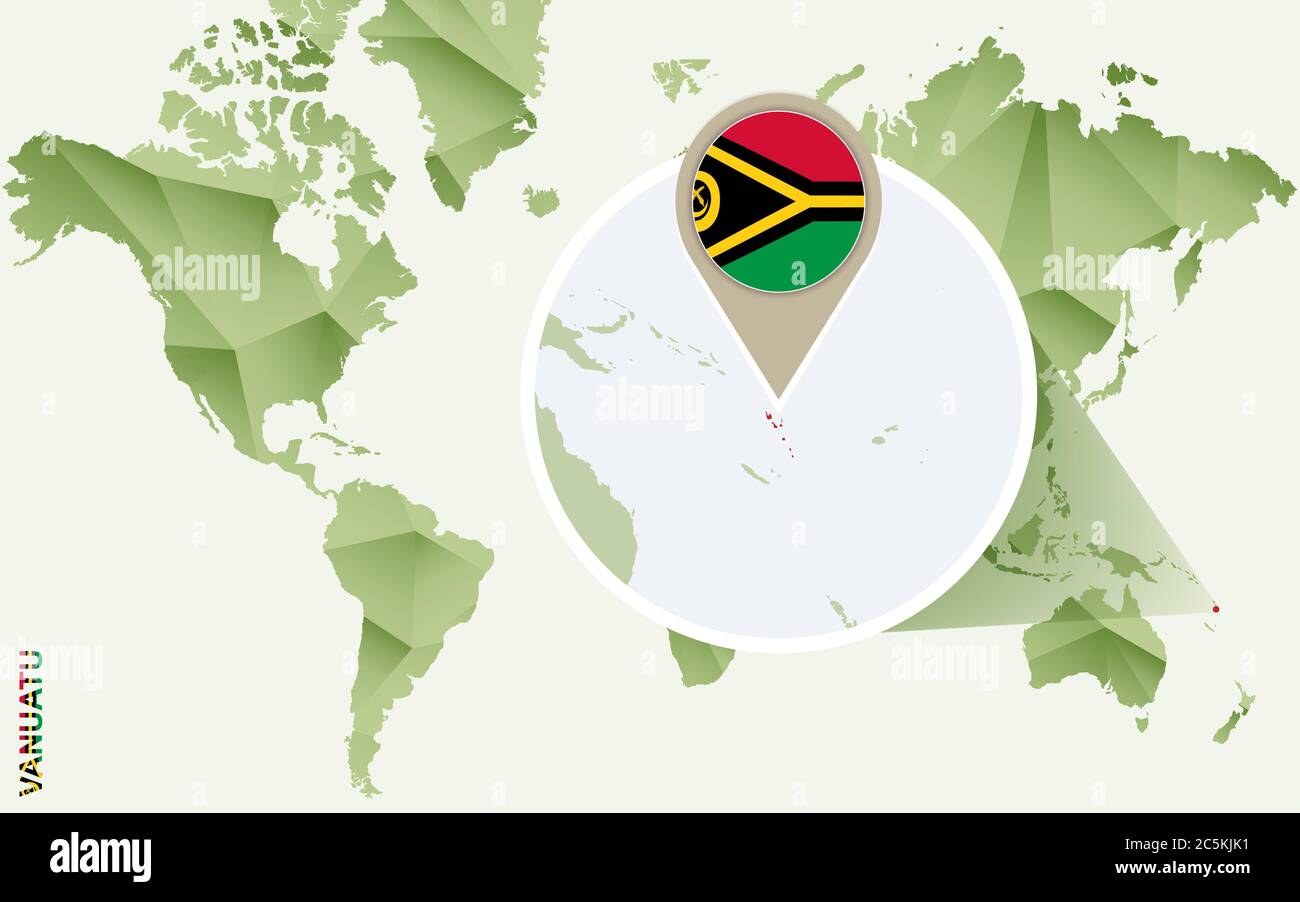 Infographic for Vanuatu, detailed map of Vanuatu with flag. Vector Info ...