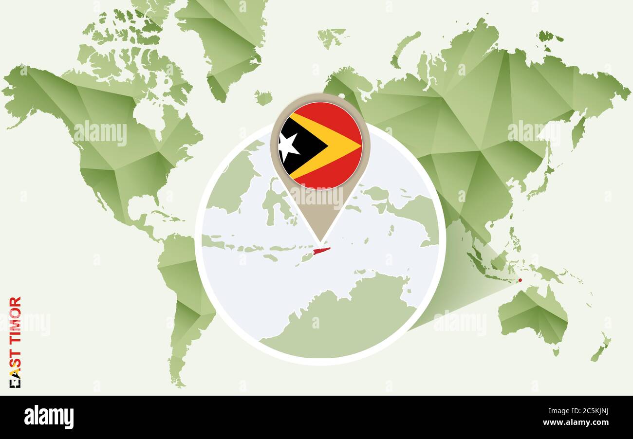 Infographic for East Timor, detailed map of East Timor with flag ...