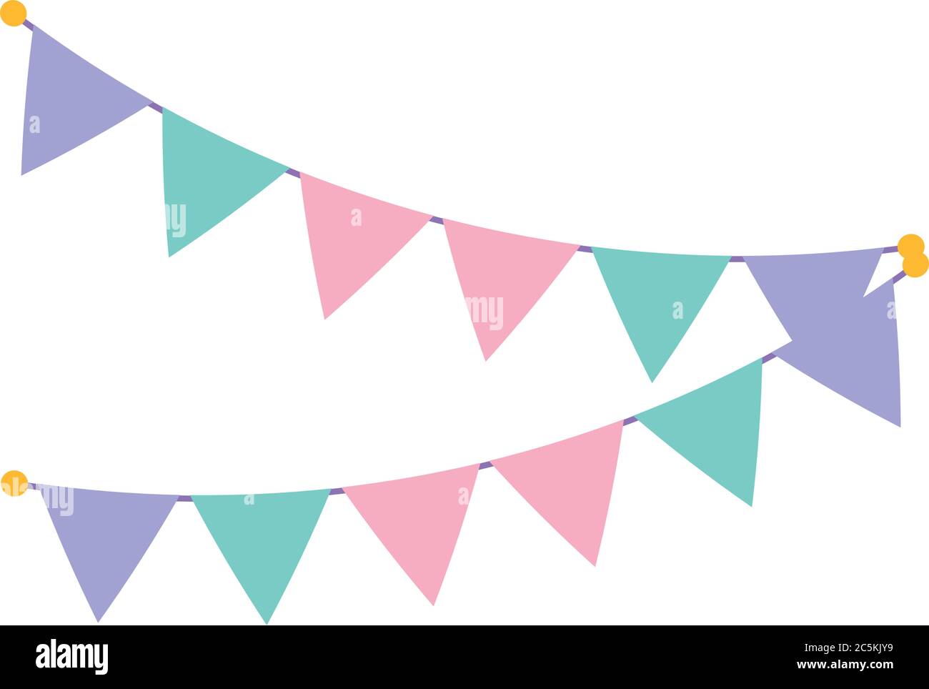 party decoration buntings flags celebration isolated design icon vector ...