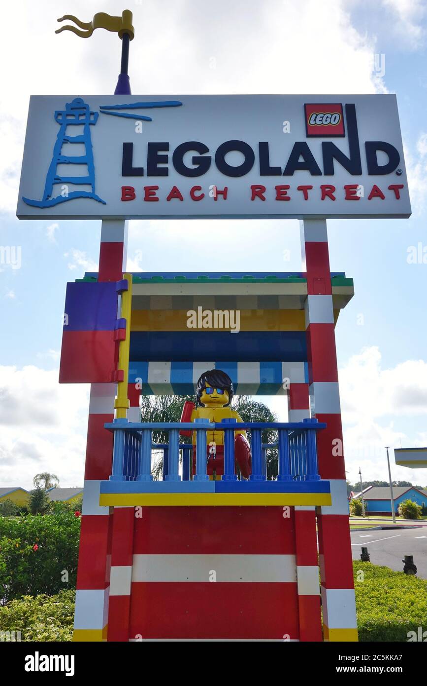 ORLANDO, FL -20 JUN 2020- View of an on-site hotel at the Legoland ...