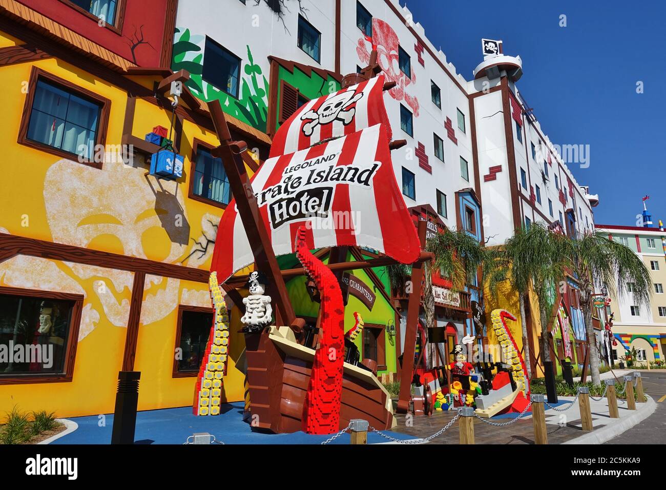 ORLANDO, FL -20 JUN 2020- View of an on-site hotel at the Legoland ...