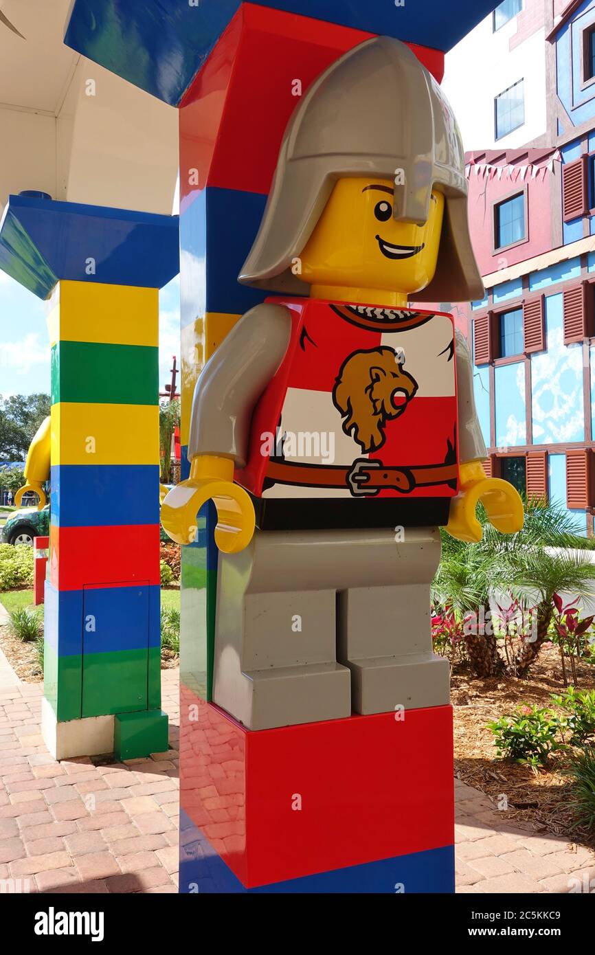 ORLANDO, FL -20 JUN 2020- View of an on-site hotel at the Legoland ...