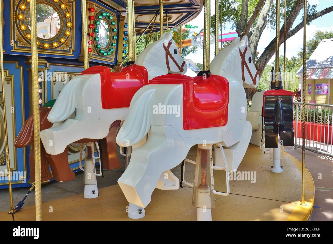 ORLANDO, FL -20 JUN 2020- View of an old-fashioned merry-go-round ...