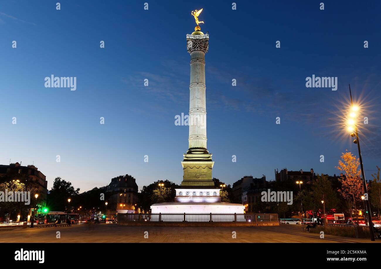 The July Column on Bastille square in Paris, France Stock Photo - Alamy