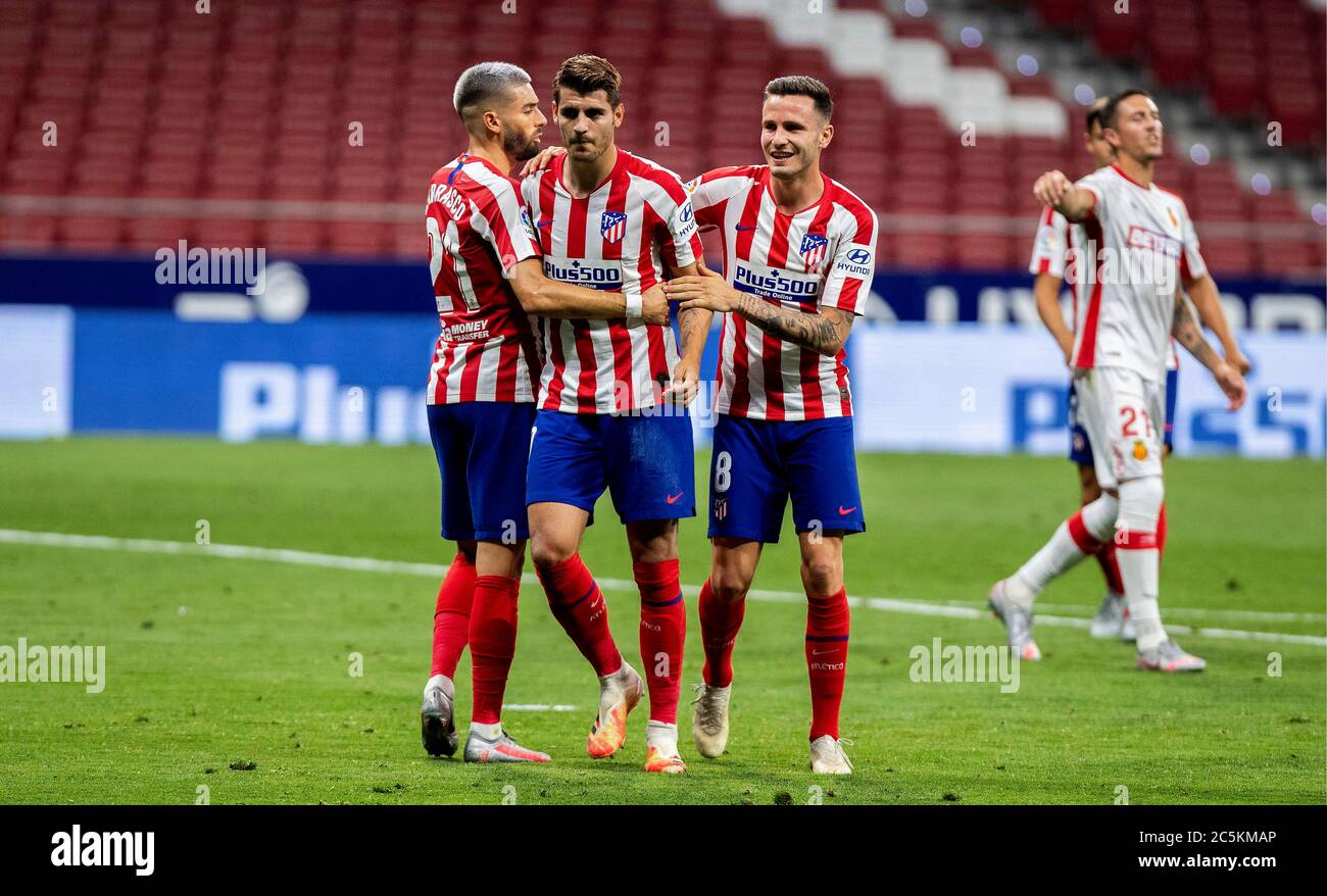Madrid, Spain. 03rd July, 2020. Spanish La Liga soccer match Atletico ...