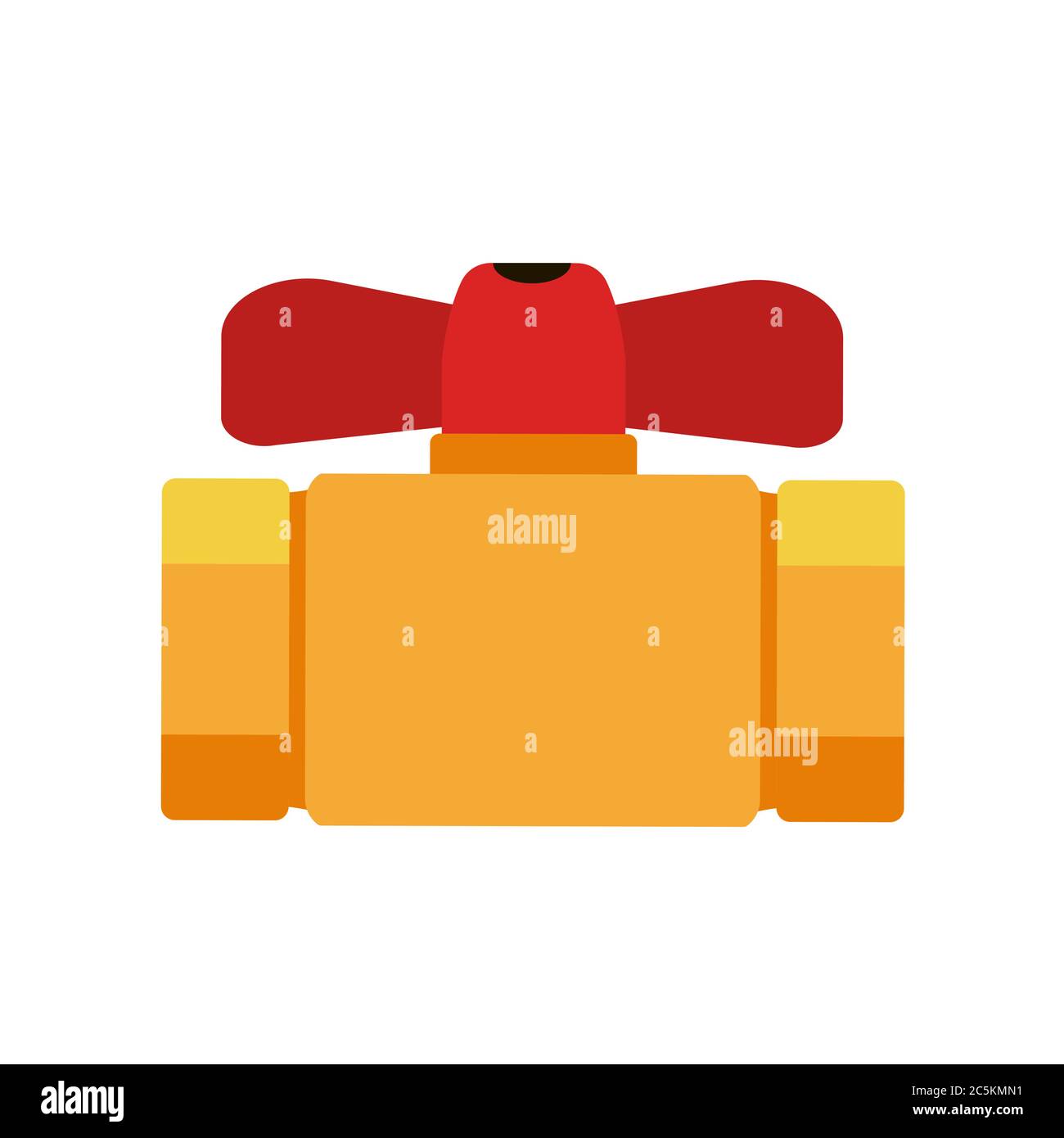 Water pipeline with a valve on white background. Vector illustration in ...