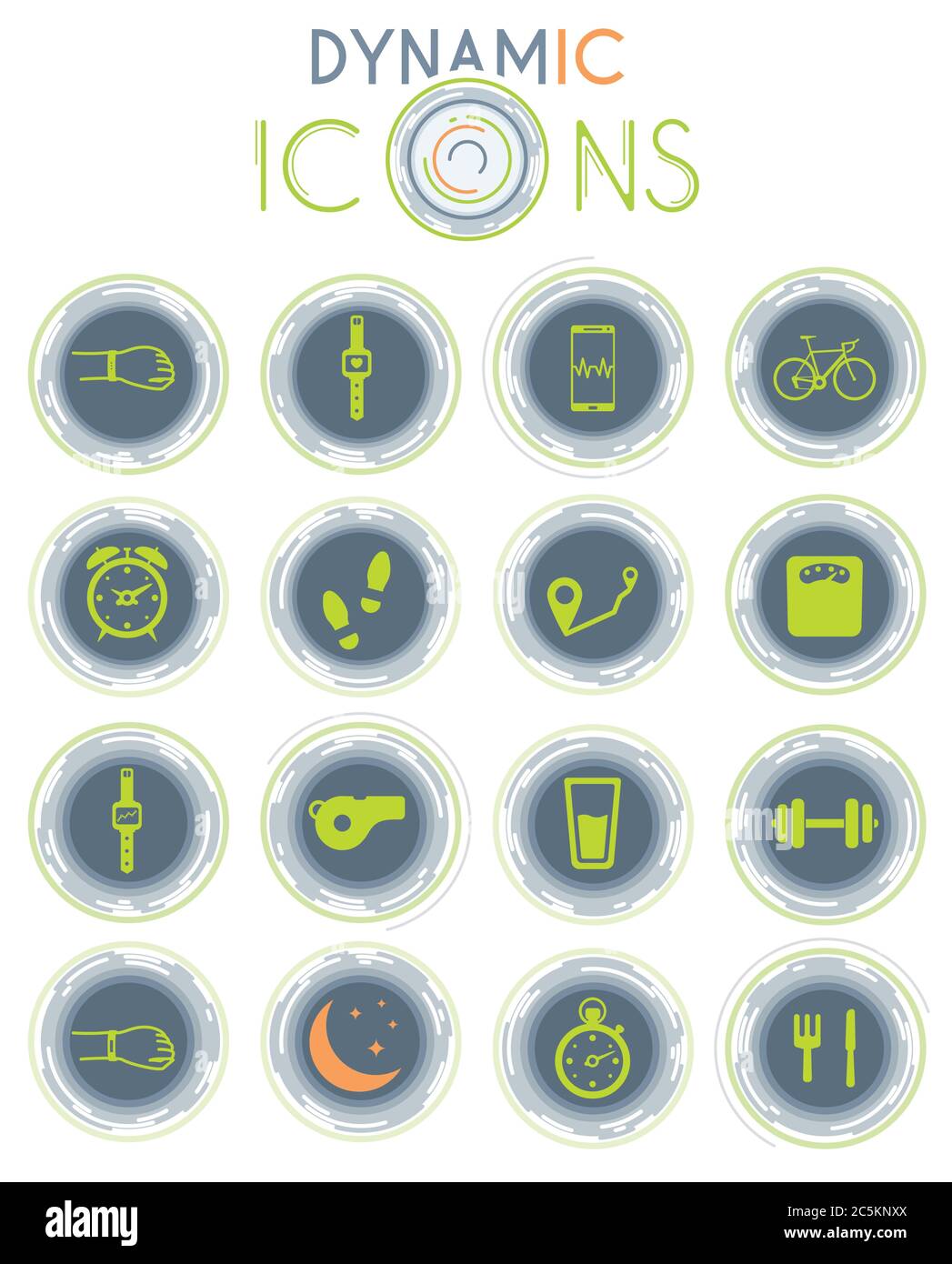 Jogging and workout dynamic icons Stock Vector Image & Art - Alamy