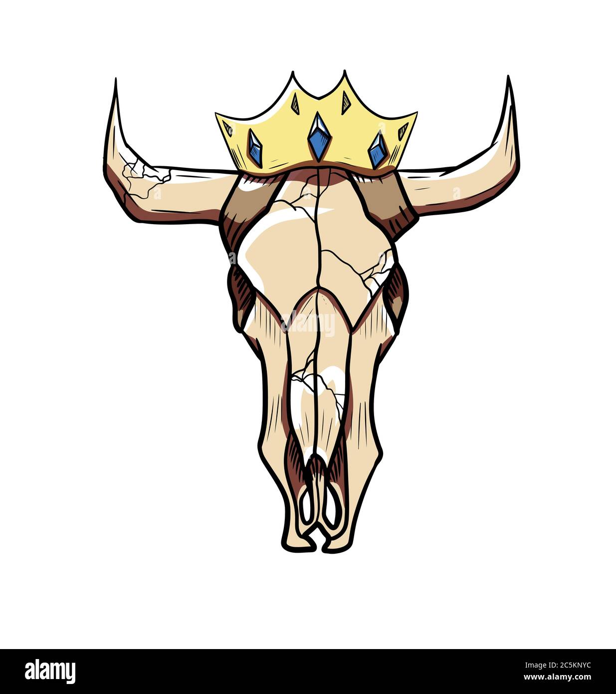 vector bull skull wearing a crown Stock Vector Image & Art - Alamy