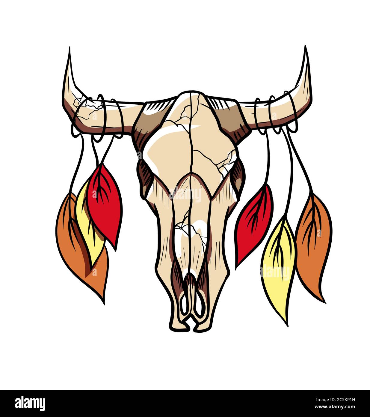 Skull bull cow animal on Stock Vector Images - Alamy