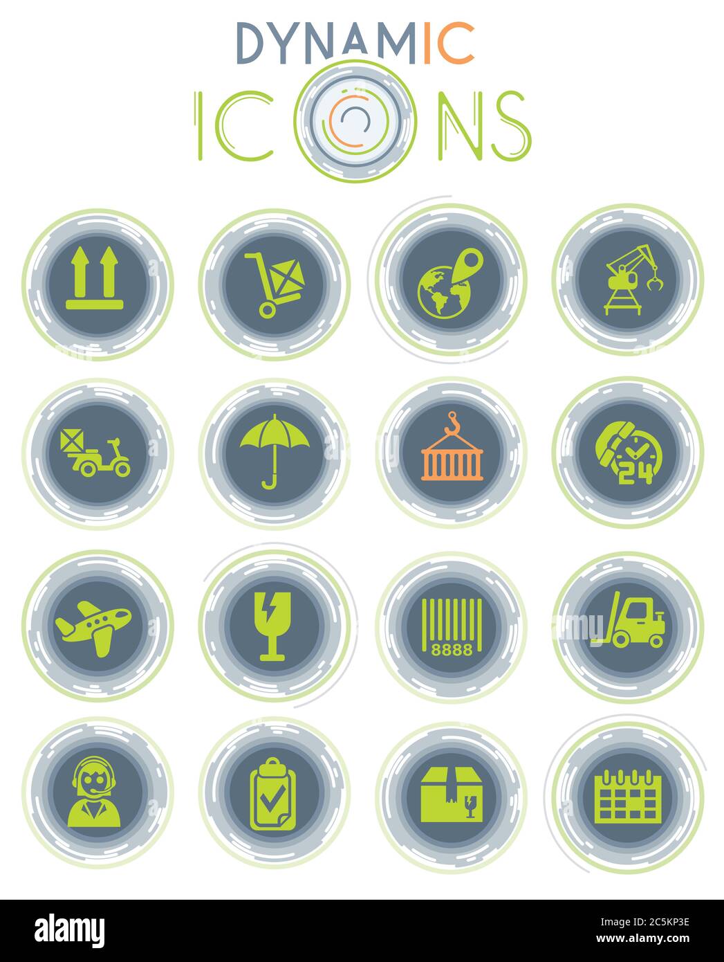 logistic dynamic icons Stock Vector Image & Art - Alamy