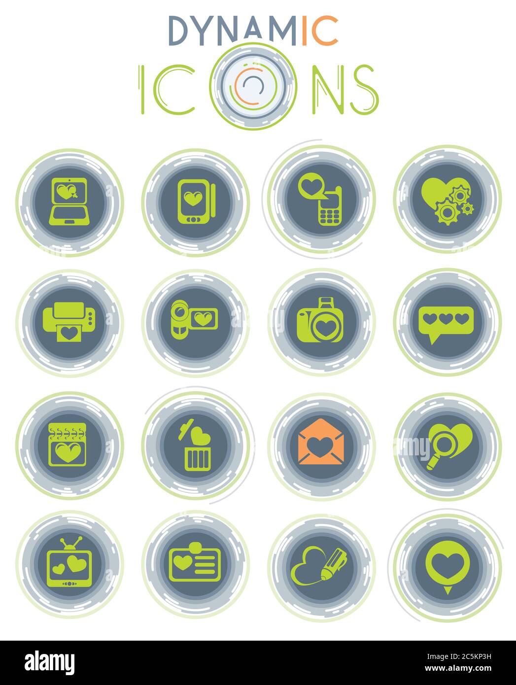 Love messages dynamic icons Stock Vector Image & Art - Alamy