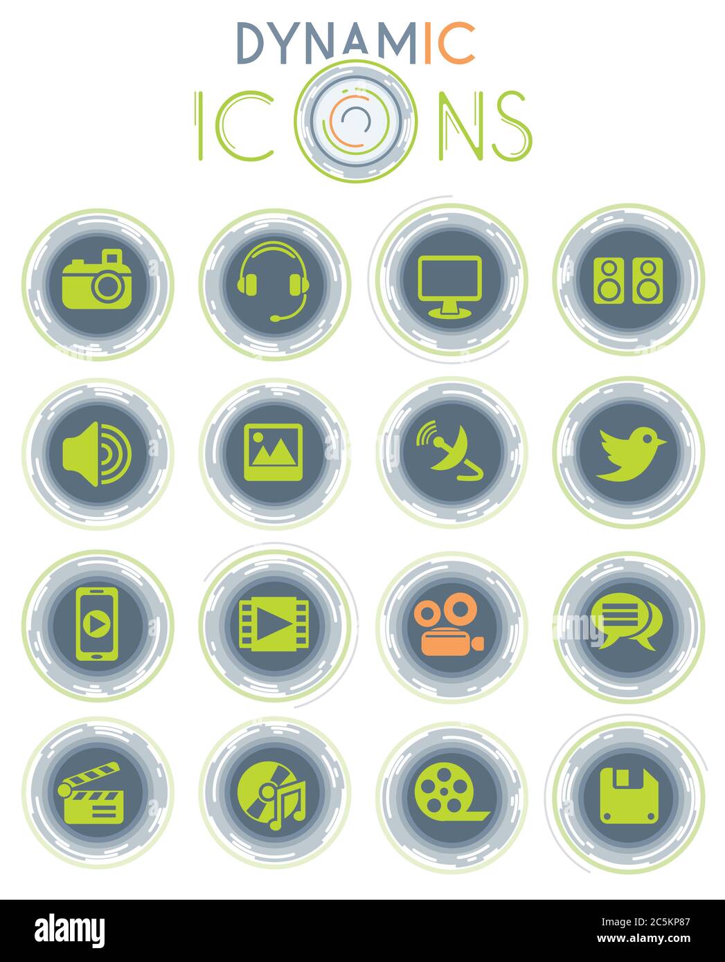 media dynamic icons Stock Vector Image & Art - Alamy