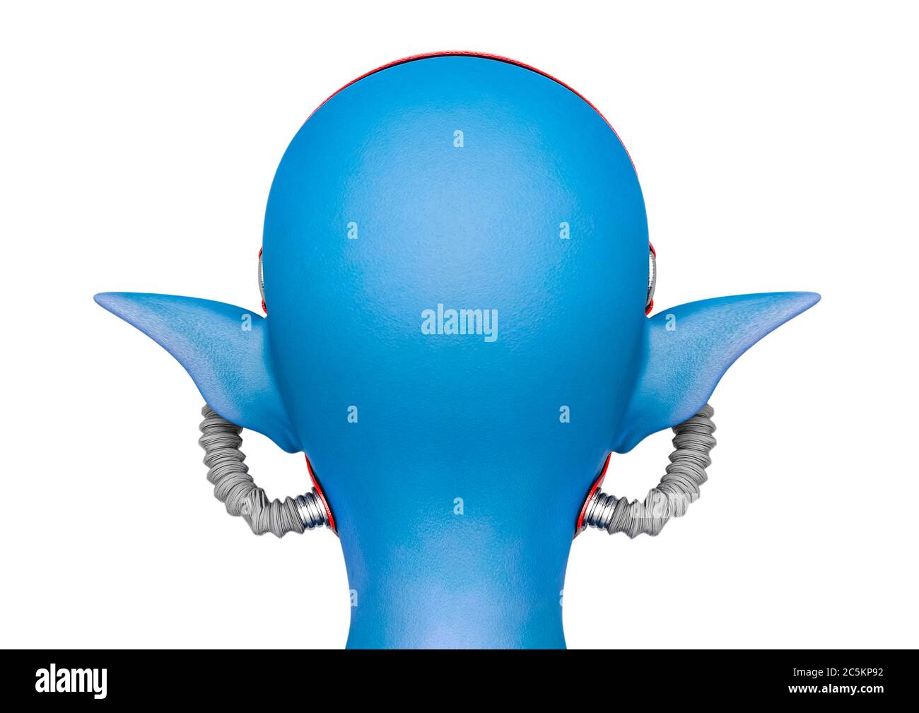blue elf rear portrait in white background, 3d illustration Stock Photo ...