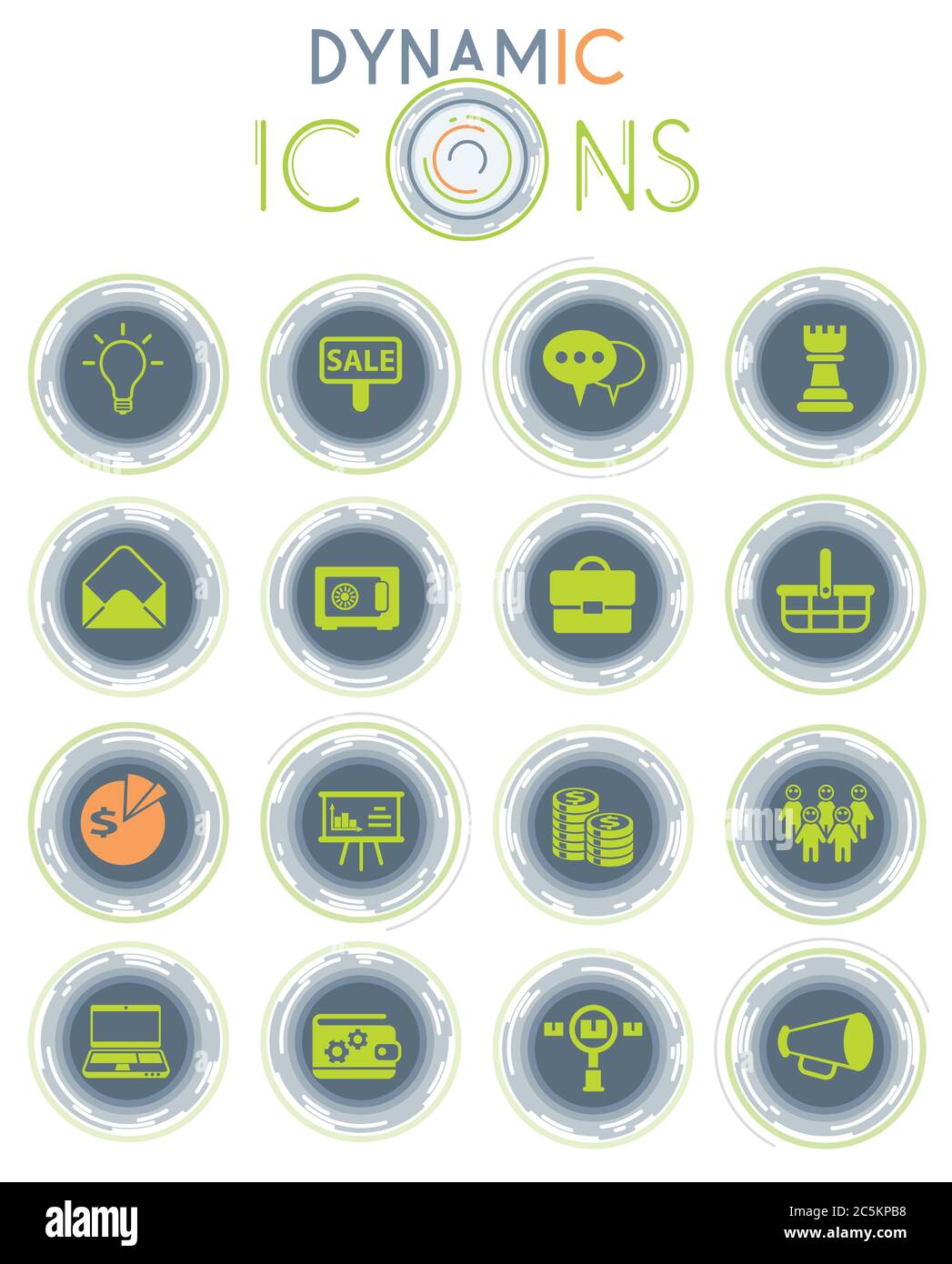 marketing dynamic icons Stock Vector Image & Art - Alamy