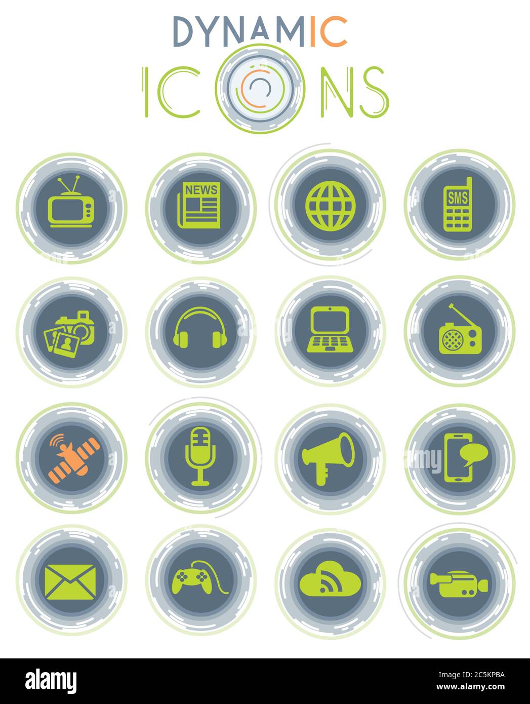 Social media dynamic icons Stock Vector Images - Alamy