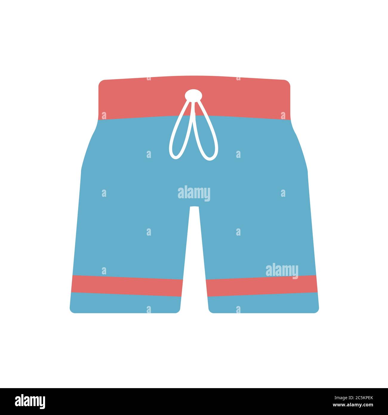 Summer shorts on white background. Vector illustration in trendy flat ...