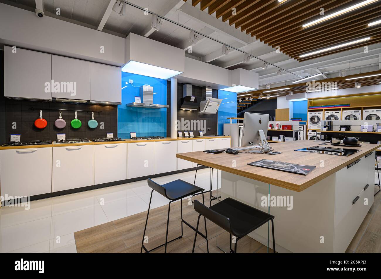 Interior of premium domestic appliance store Stock Photo - Alamy