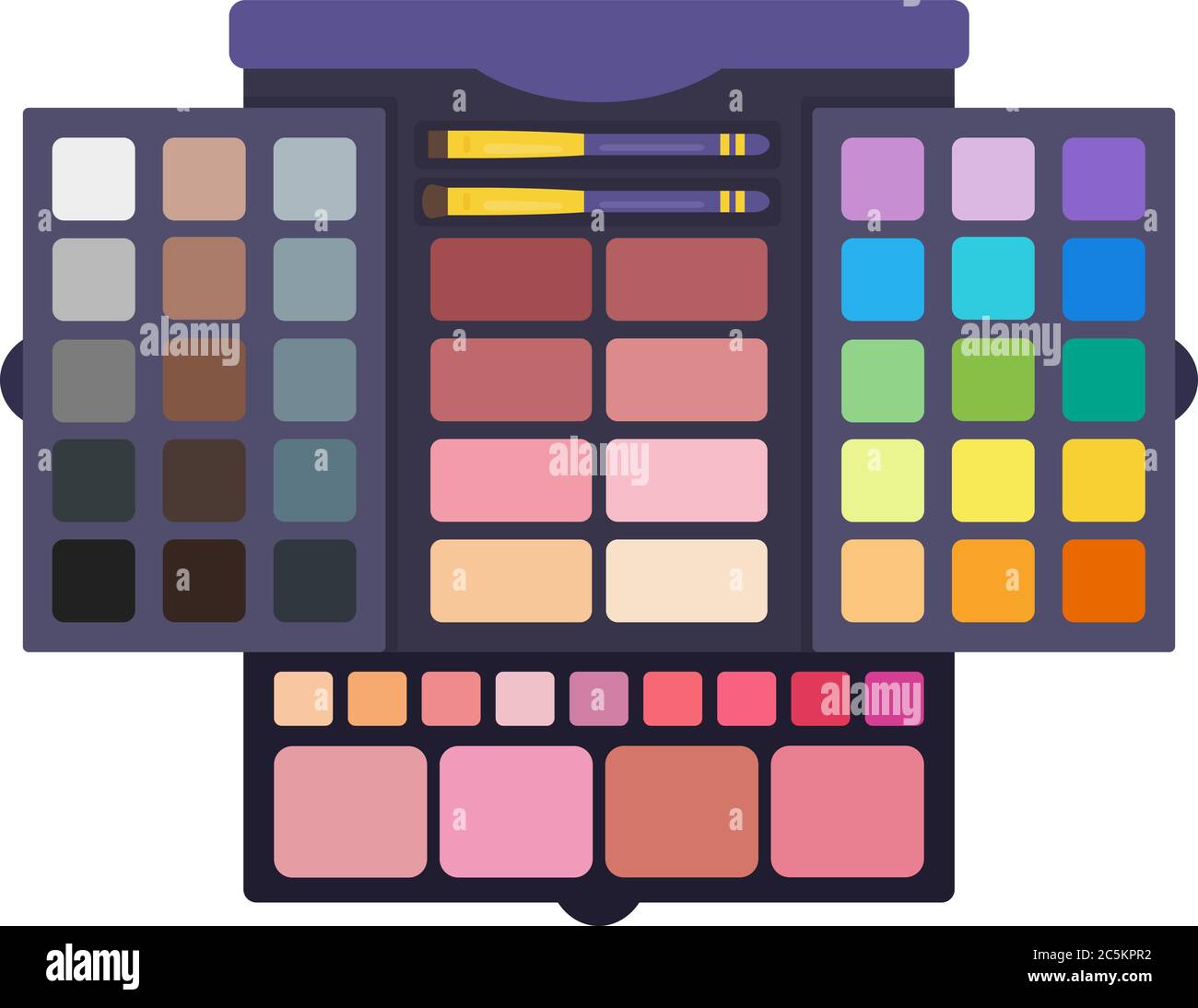 Palette of shadows and blush vector flat isolated Stock Vector Image ...