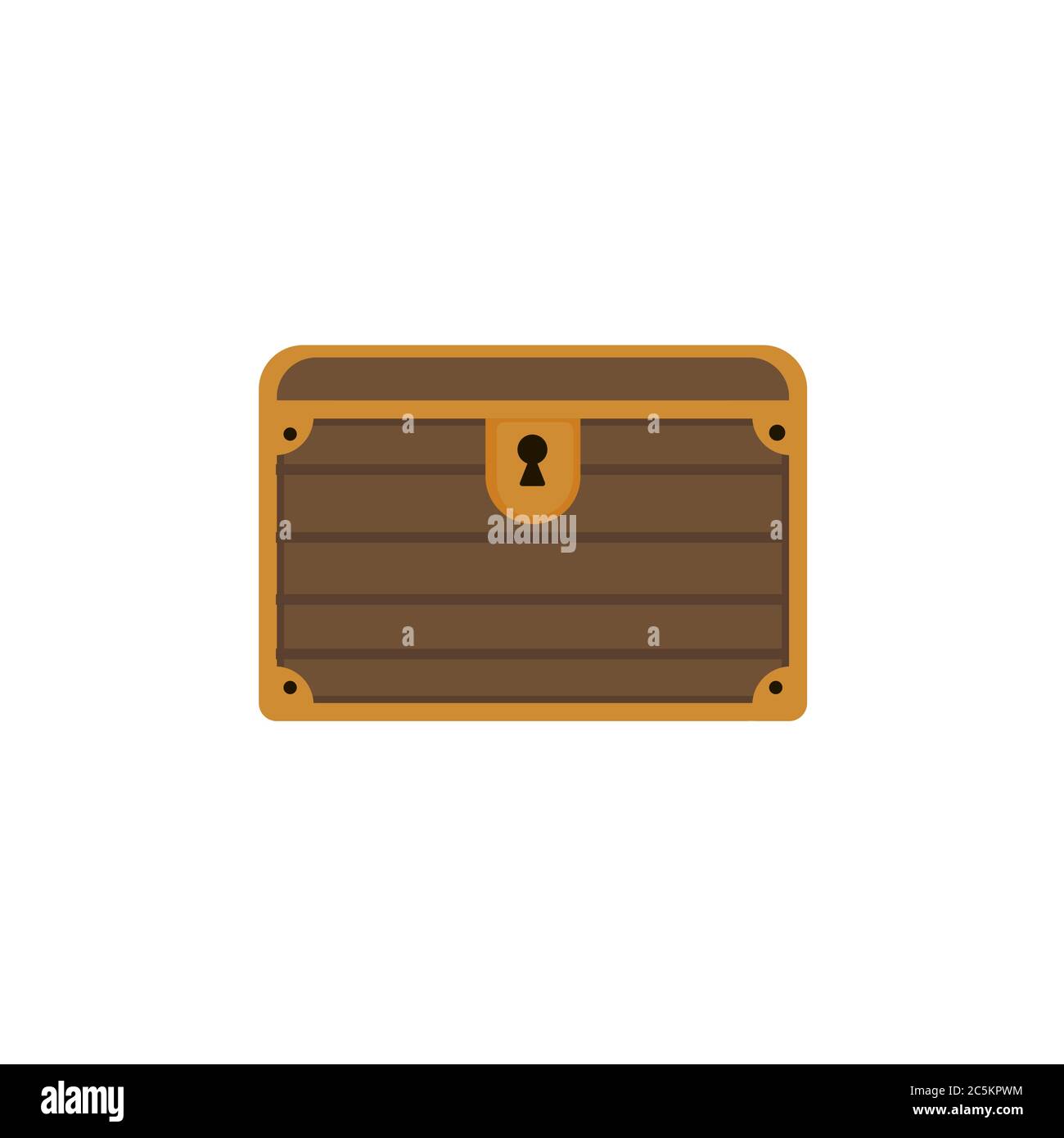 Wooden Chest on white background. Vector illustration in trendy flat ...