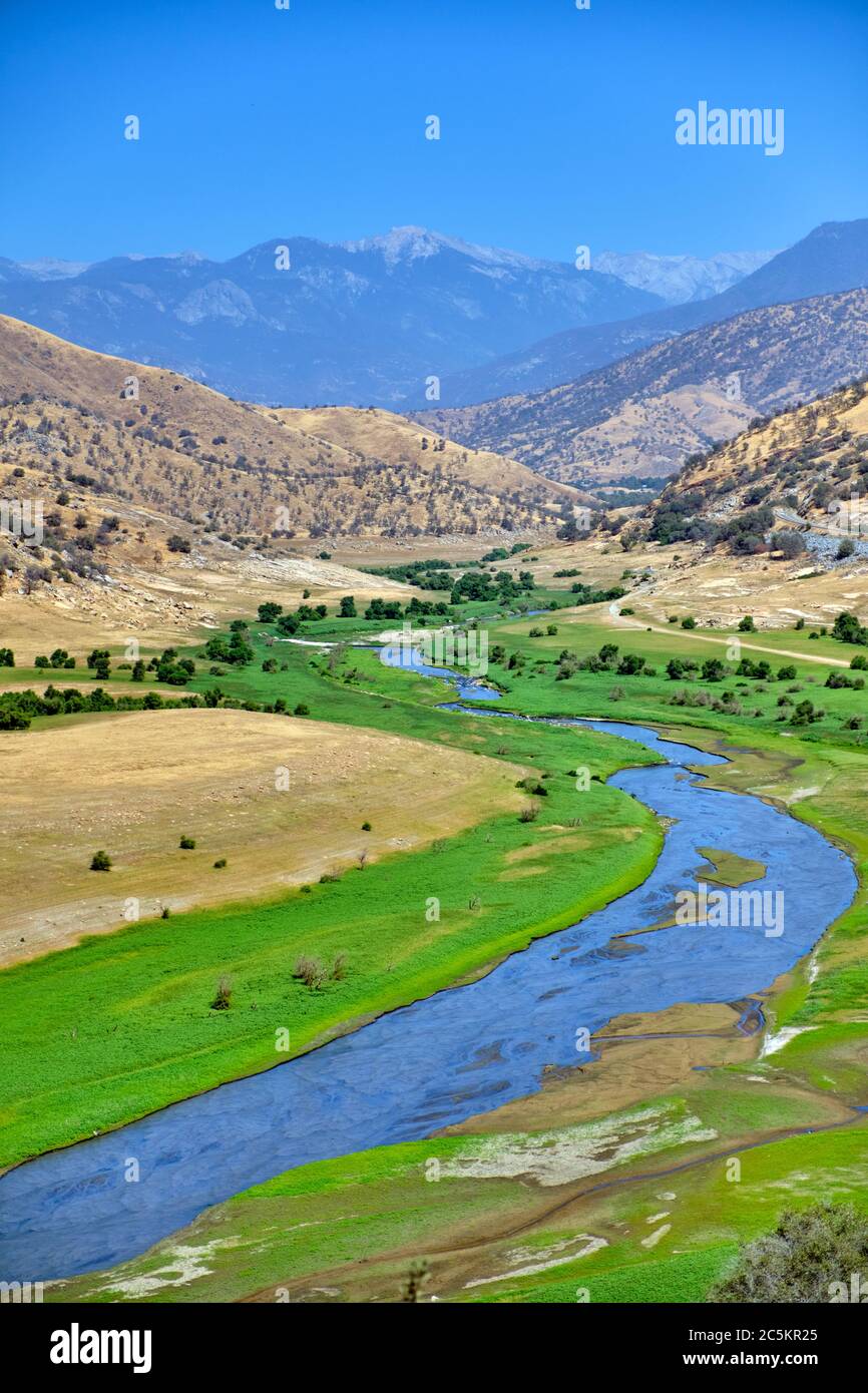 Mountain river valley landscape. River valley in mountains Stock Photo ...