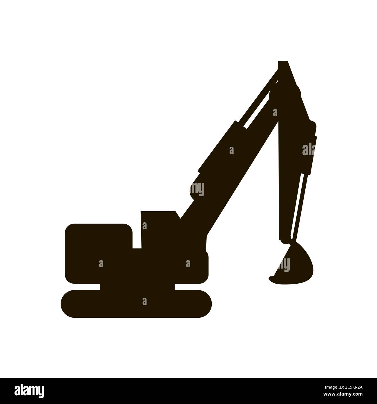 Excavator icon on white background. Vector illustration in trendy flat ...