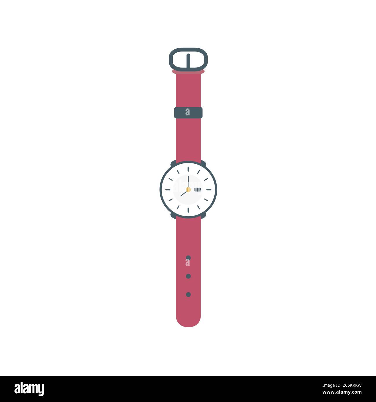 Hand watch on white background. Vector illustration in trendy flat ...