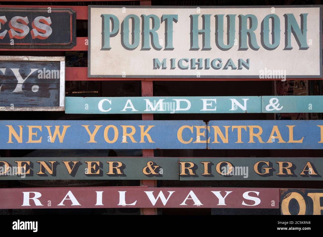 Railway signs in Railtown State Historic Park, Jamestown, California ...