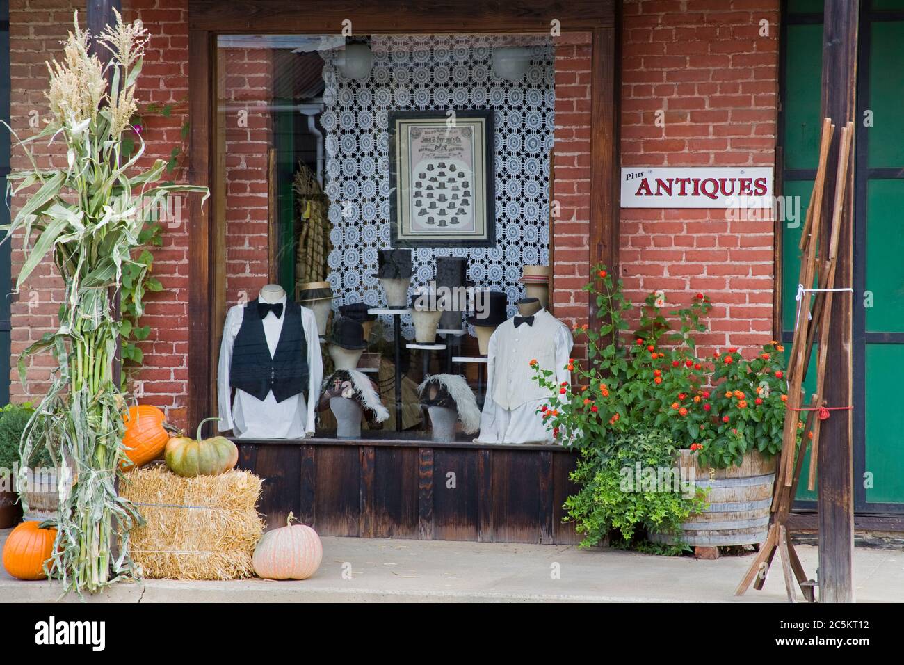 Antique store window in Amador City, California Gold Country, USA Stock ...